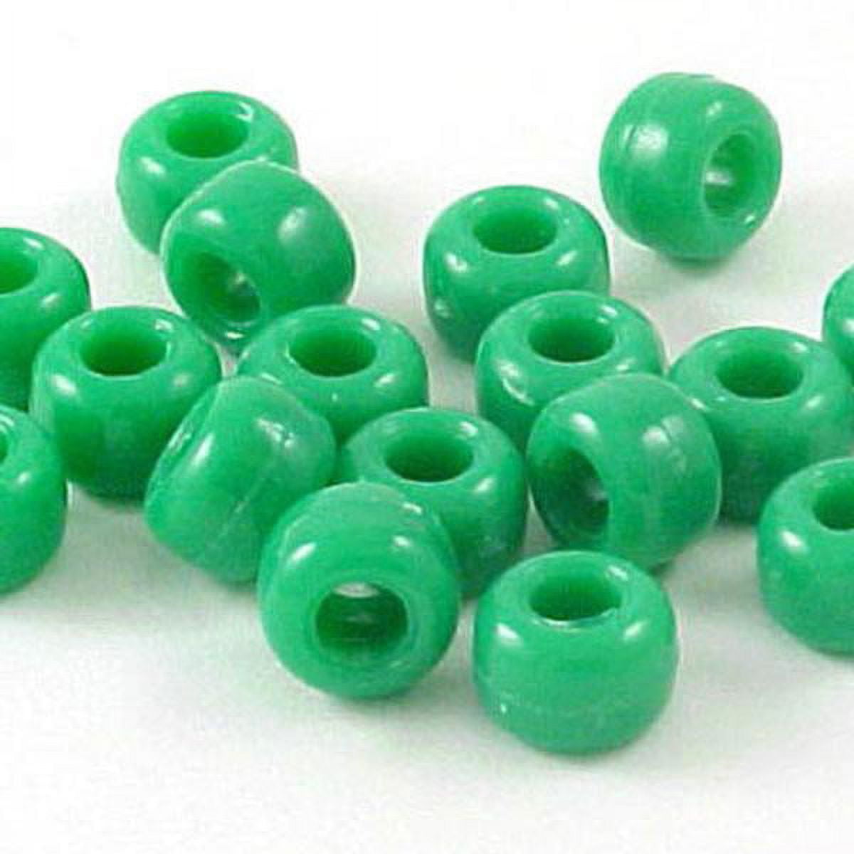 John Bead 1000pcs 9mm Plastic Crow Beads | Green Pony Bead - Walmart.com