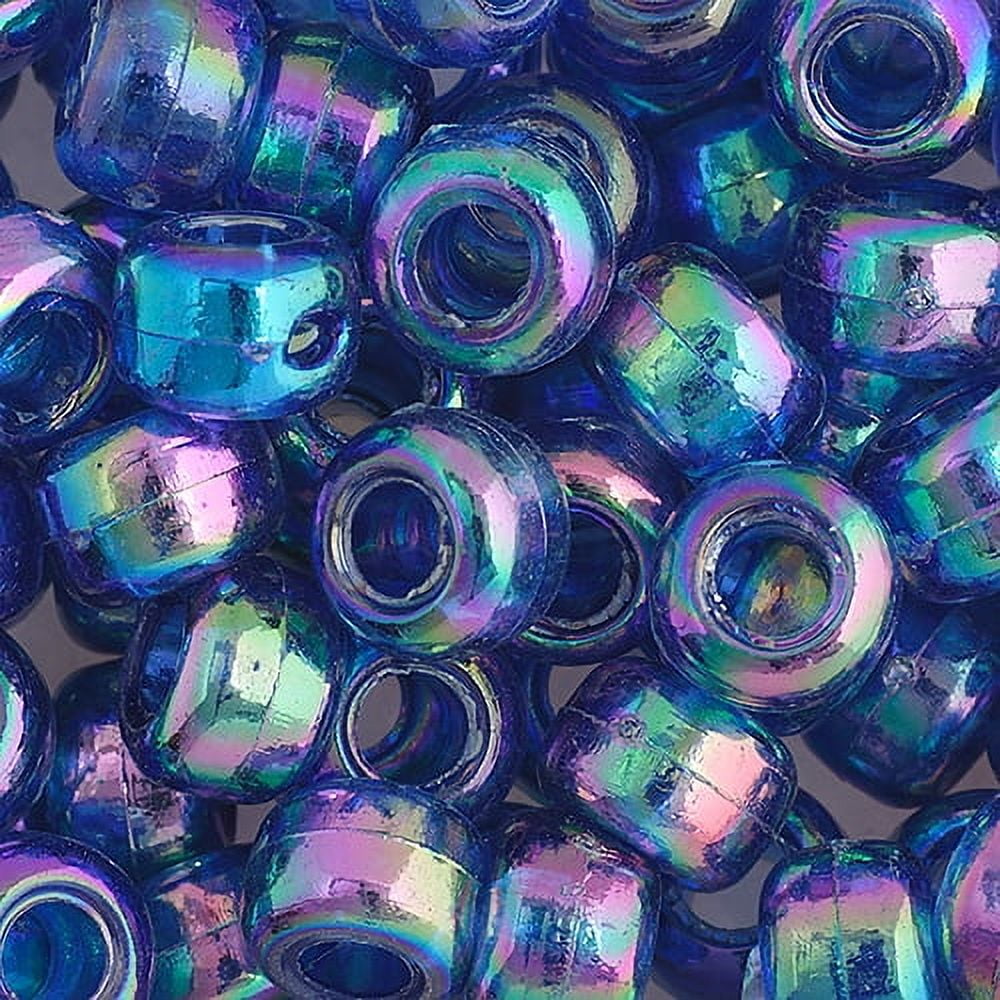 John Bead 1000pcs 9mm Plastic Crow Beads | Transparent Dark Sapphire ...