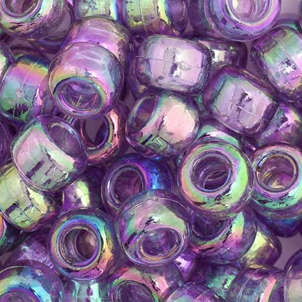 John Bead 1000pcs 9mm Plastic Crow Beads | Transparent Light Amethyst ...