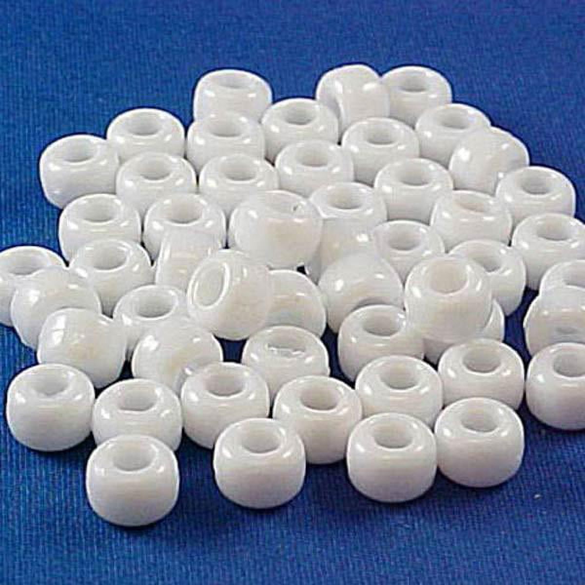 John Bead 1000pcs 9mm Plastic Crow Beads | White Pony Bead - Walmart.com