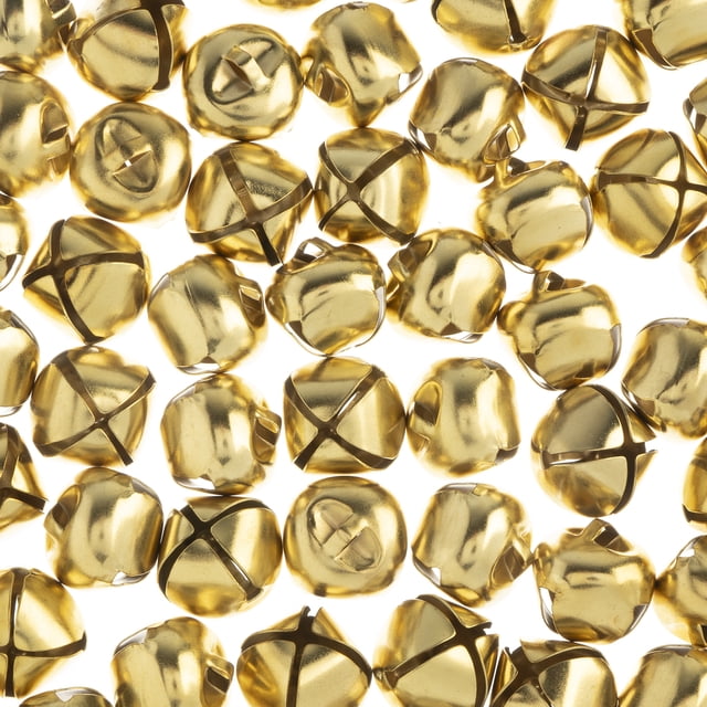 John Bead 100pcs 20mm Gold Round Jingle Bells for DIY Christmas Holiday ...