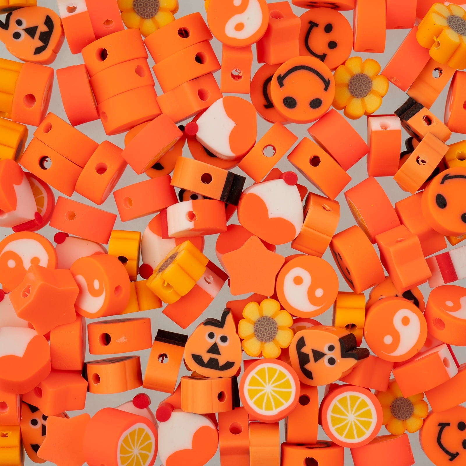 John Bead 120 Pcs 9mm Orange Polymer Clay Beads - Walmart.com