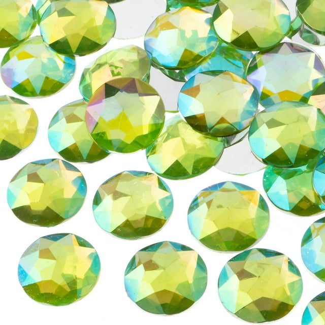 John Bead 200-Piece 20mm | Peridot AB Acrylic Round Flat Back ...