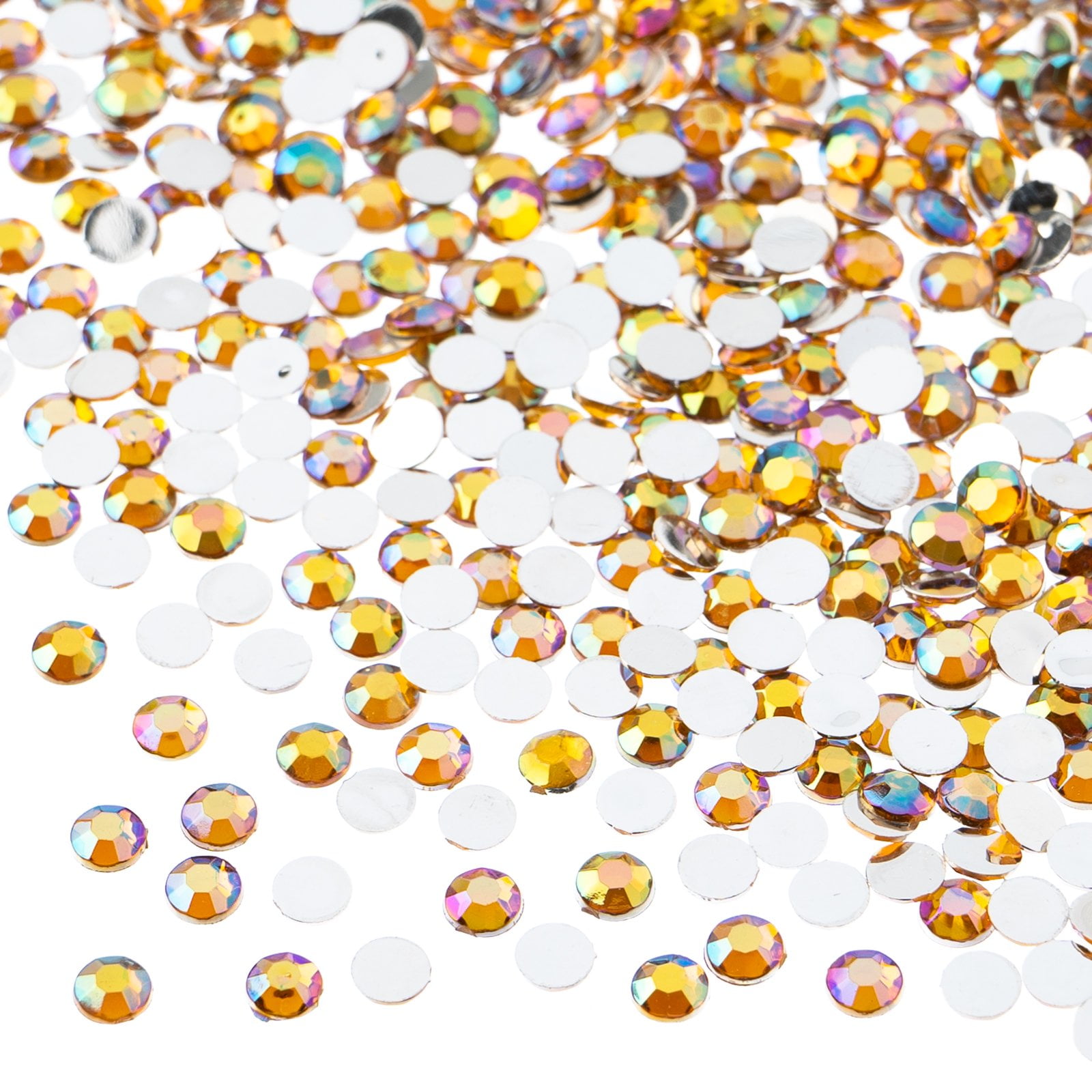 John Bead 2000-Piece 4mm (SS16) | Gold AB Acrylic Round Flat Back ...