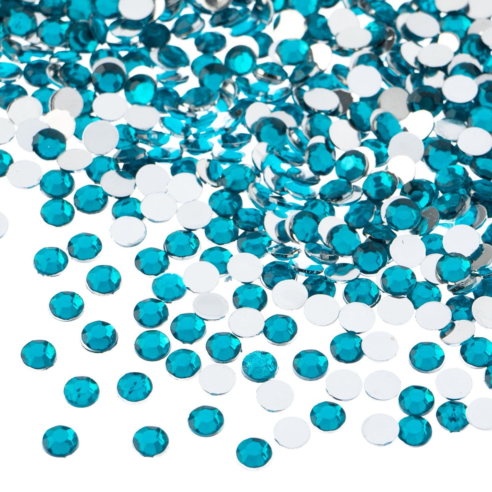 John Bead 2000-Piece 4mm (SS16) | Turquoise Acrylic Round Flat Back ...