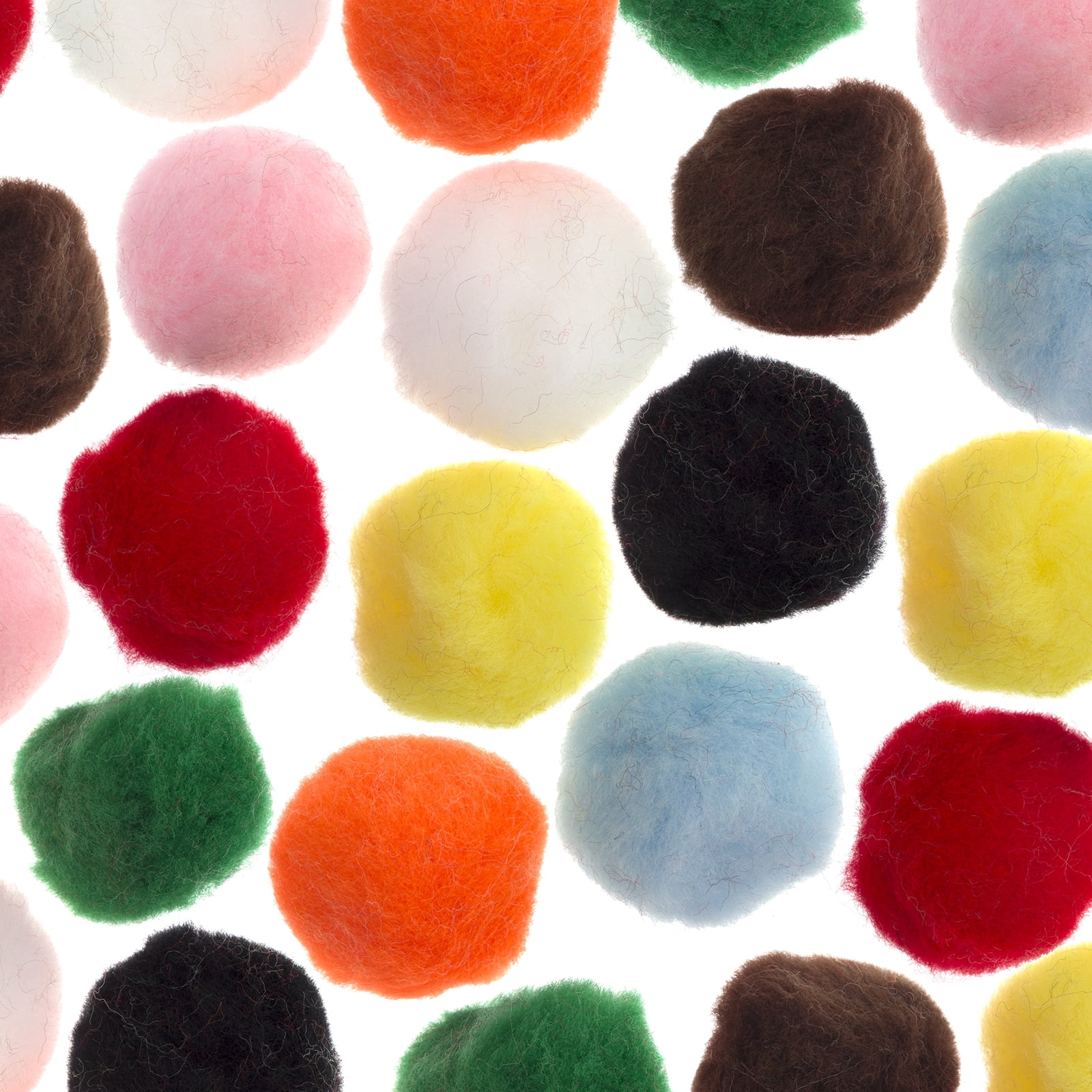 John Bead 2in Multi Pom Poms for Crafts DIY Art Creative, 50pcs ...