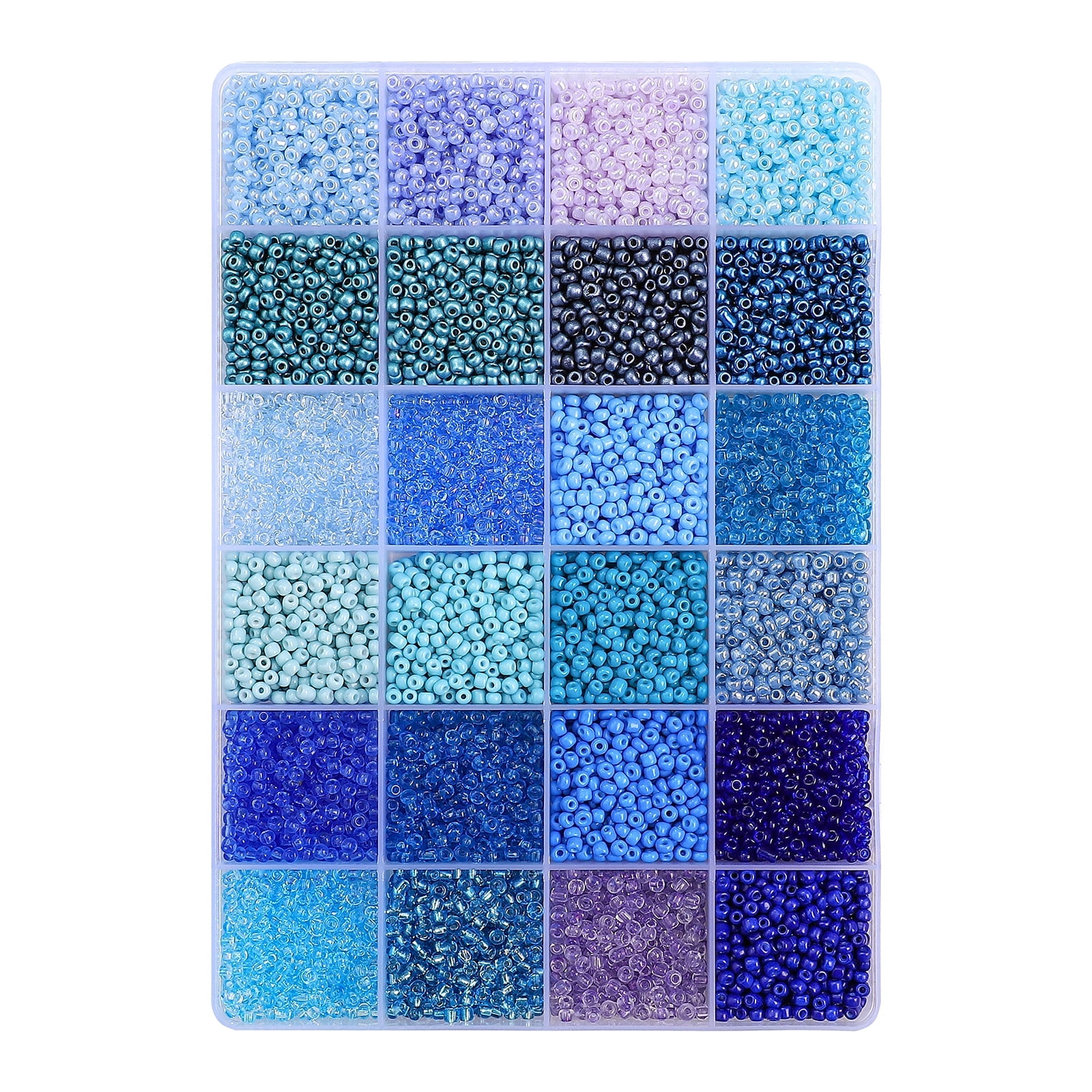 John Bead 300g Assorted Glass Seed Beads 8/0 | 24 Blue Serenity Colors ...