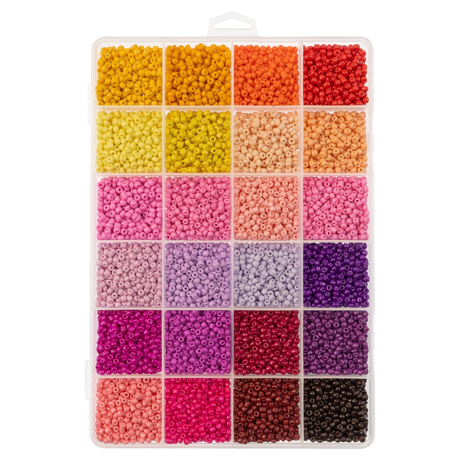 John Bead 300g Assorted Glass Seed Beads 8/0, 24 Colors Warm Tone ...