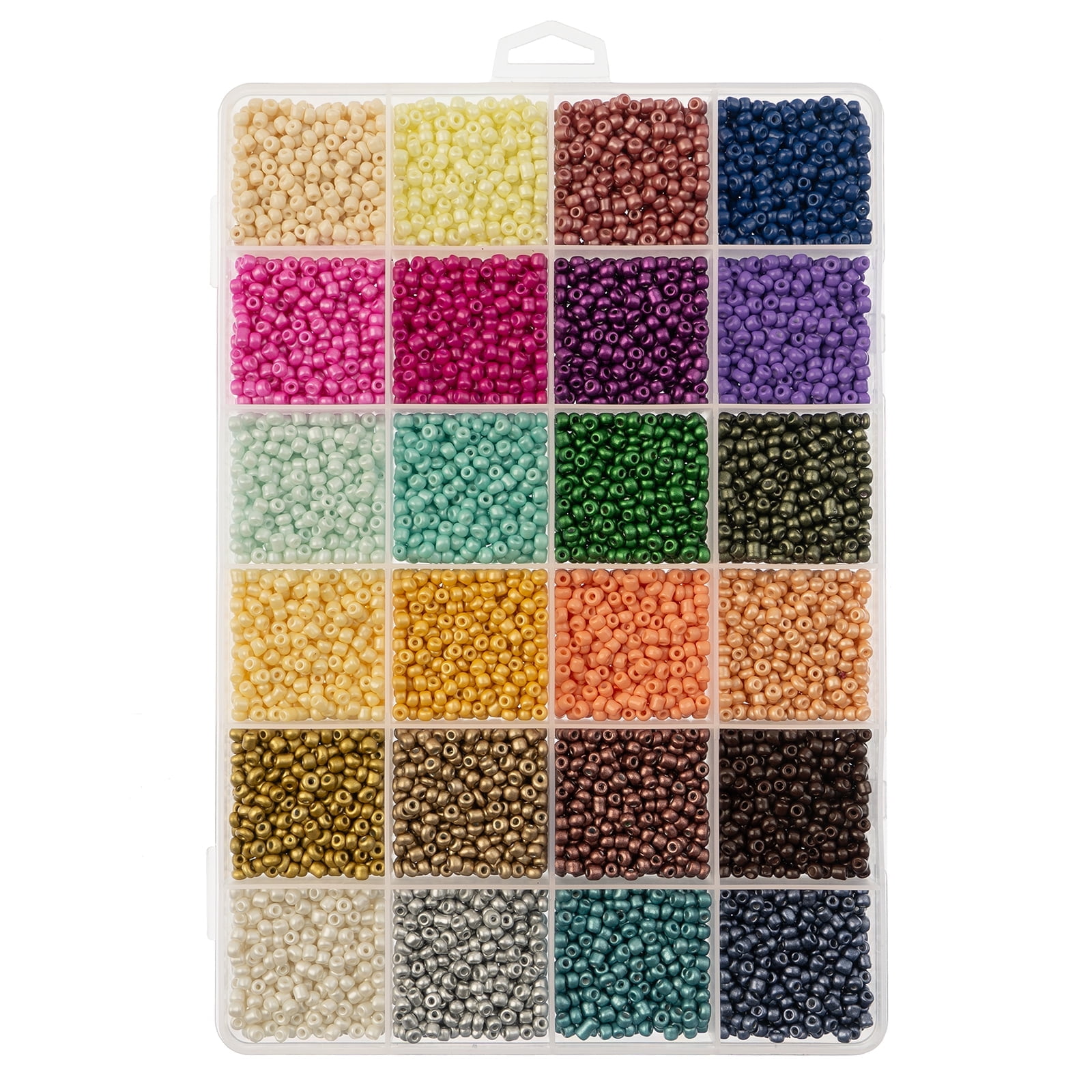 John Bead 300g Assorted Glass Seed Beads 8/0, 24 Mixed Colors, Perfect ...