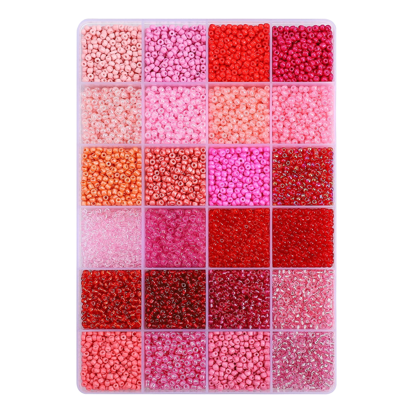 John Bead 300g Assorted Glass Seed Beads 8/0 | 24 Rosy Daydream Colors ...
