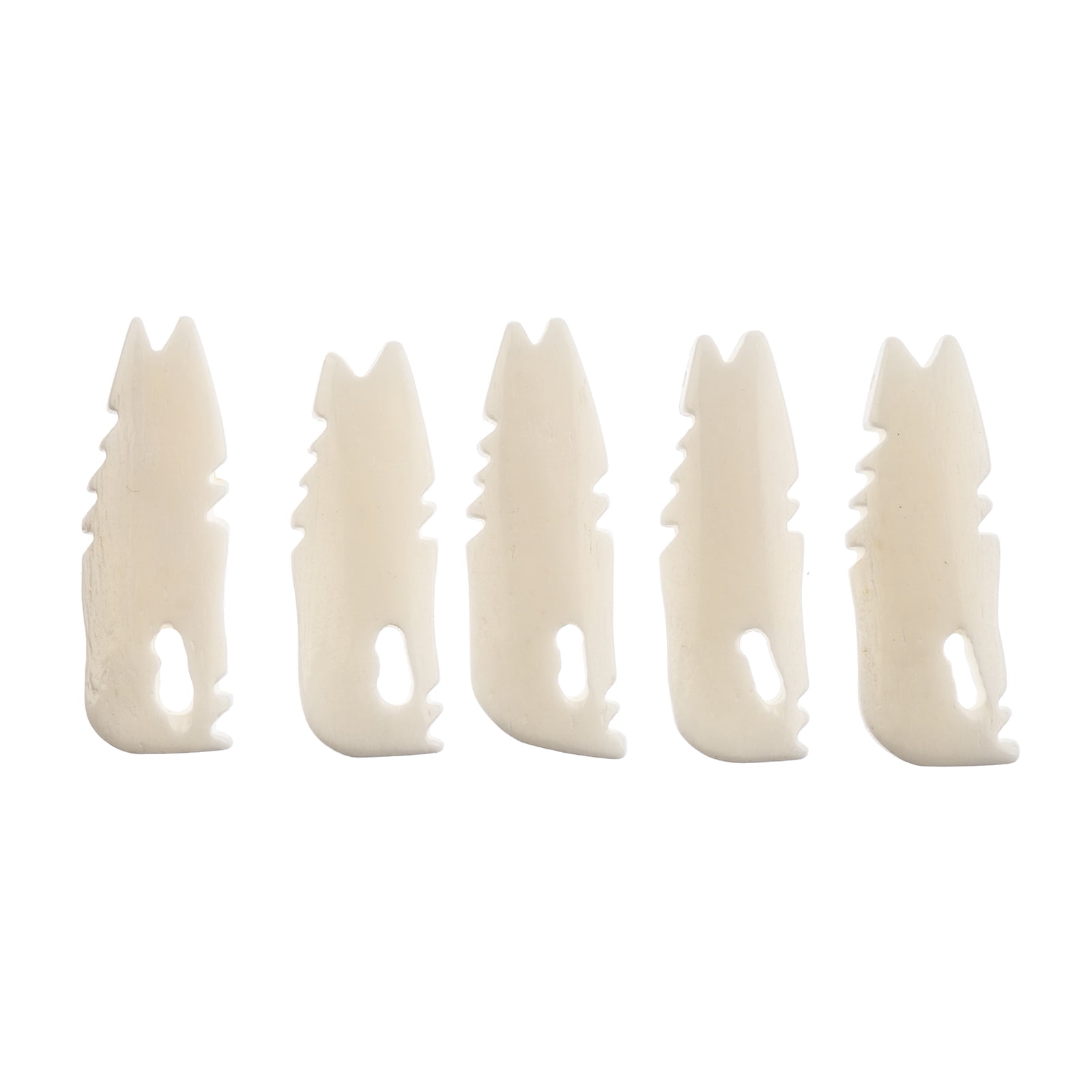 John Bead 47x16mm White Alabaster Natural Resting Fox Bone Pendants ...