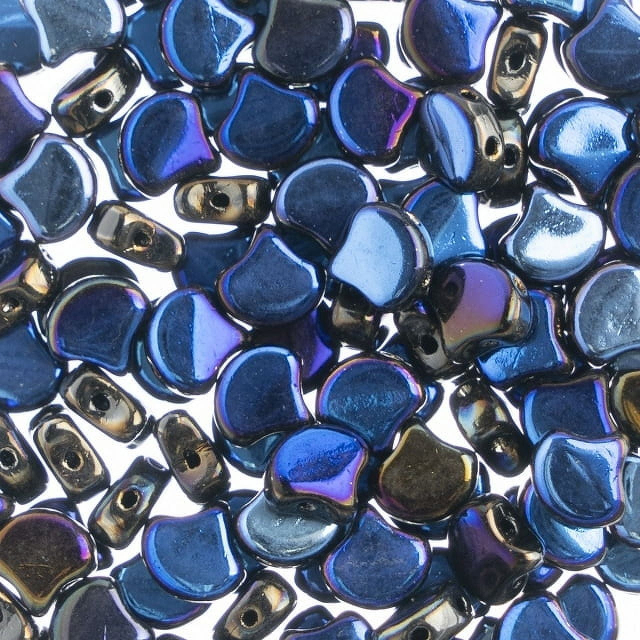 John Bead 50 Grams Czech Jet Azuro Glass Ginkgo Leaf Beads | 23980 ...