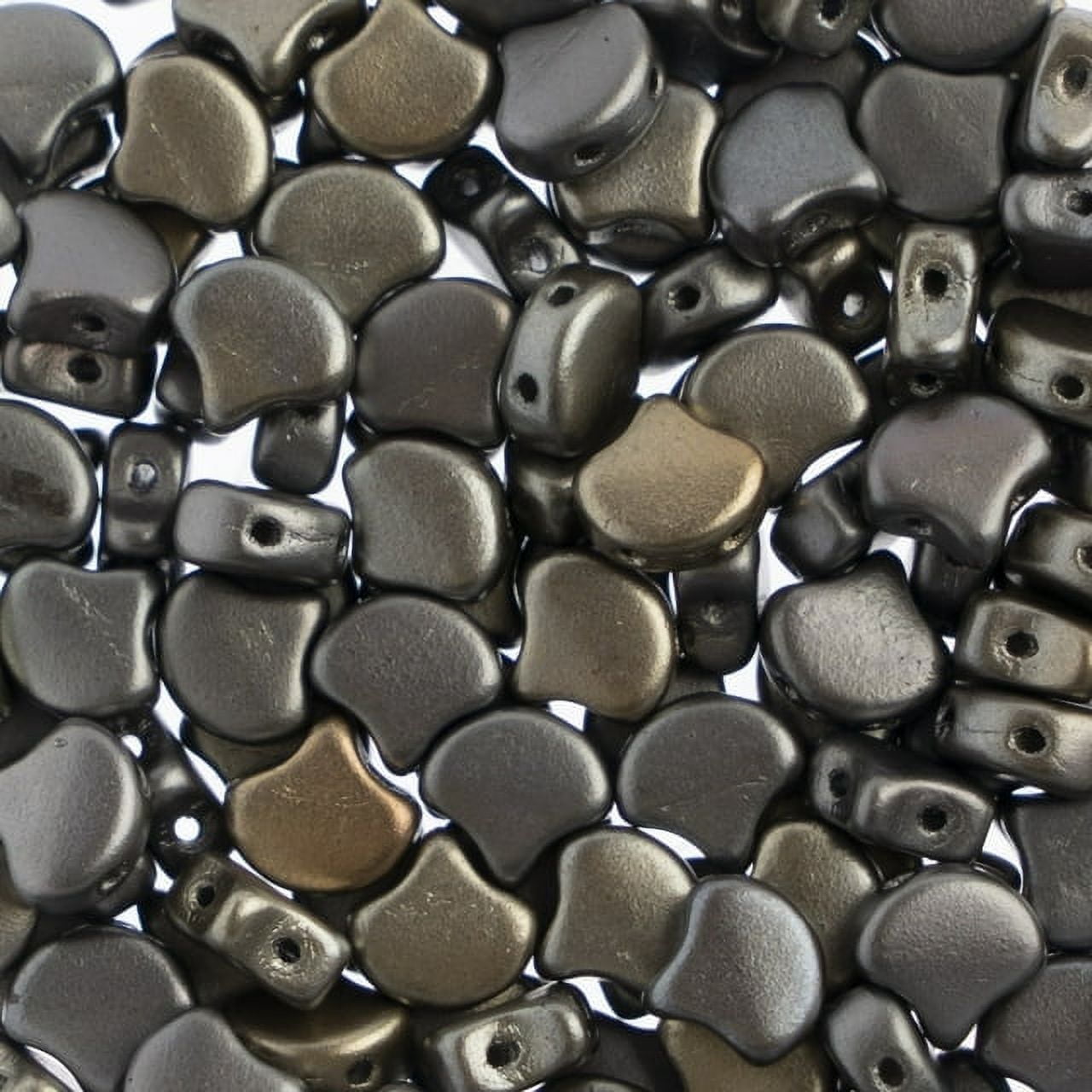 John Bead 50 Grams Czech Metallic Matte Crystal Grey Rainbow Glass ...