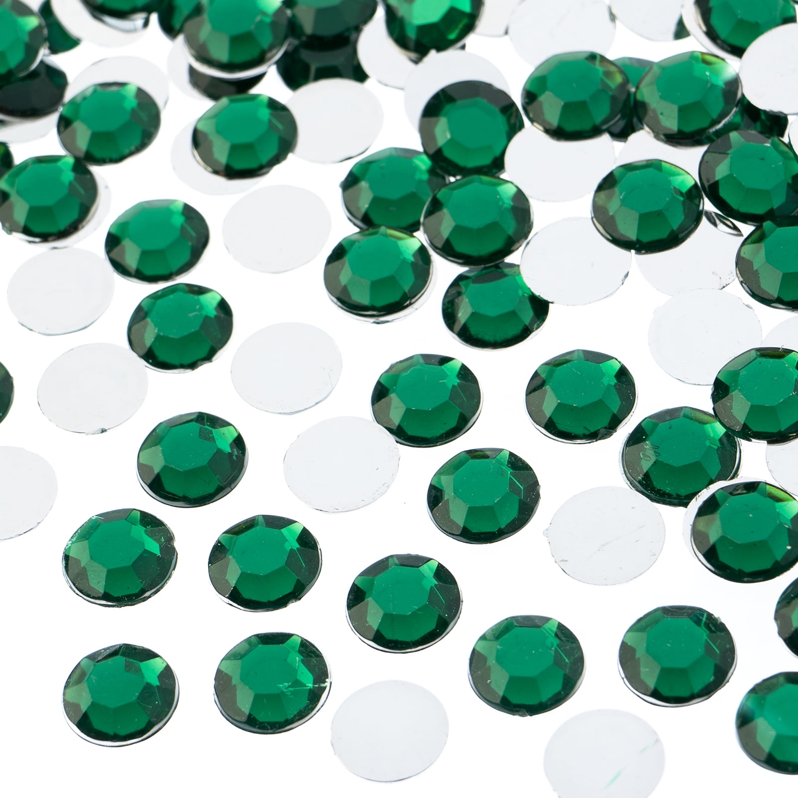 John Bead 500-Piece 10mm (SS45) | Green Acrylic Round Flat Back ...