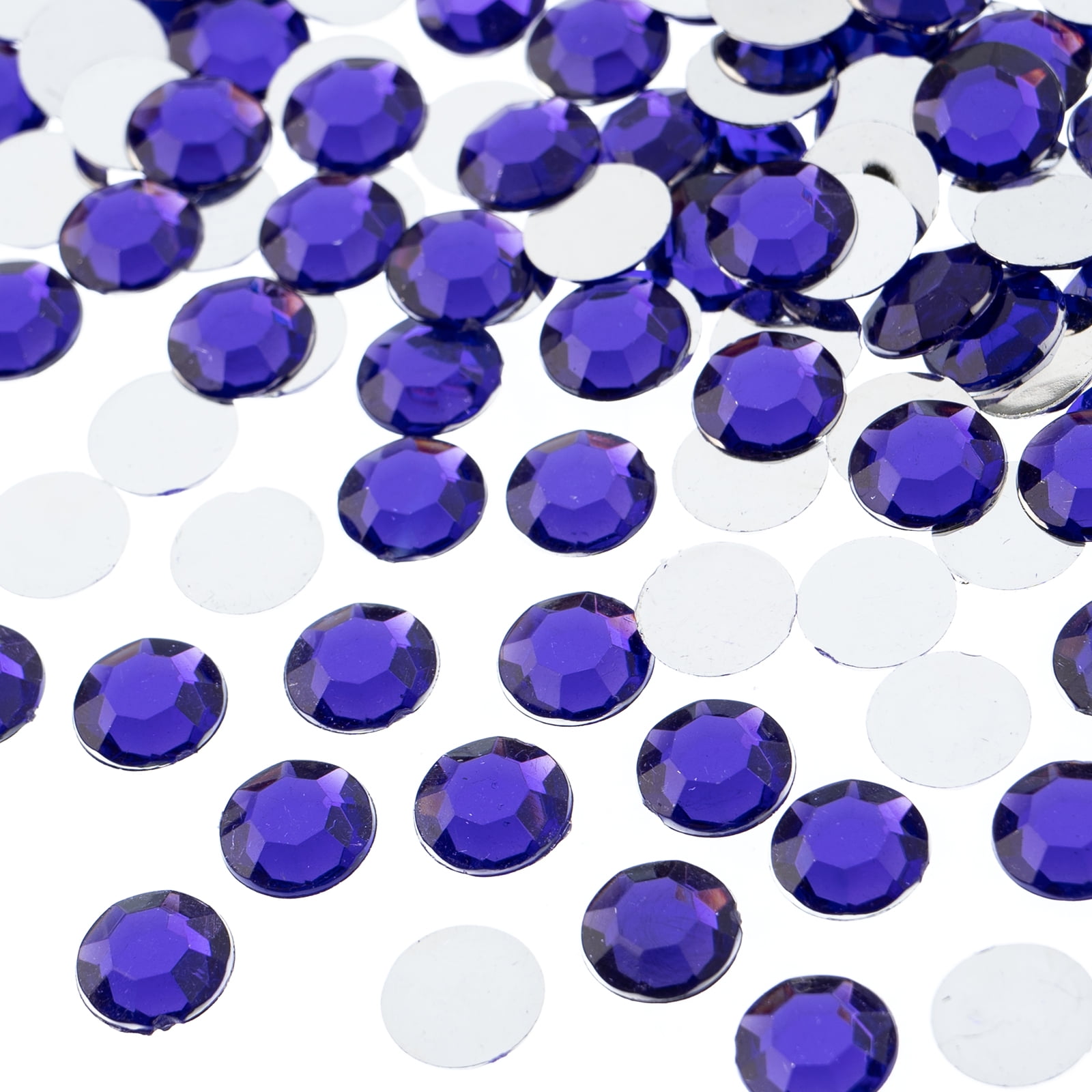 John Bead 500-Piece 10mm (SS45) | Purple Acrylic Round Flat Back ...
