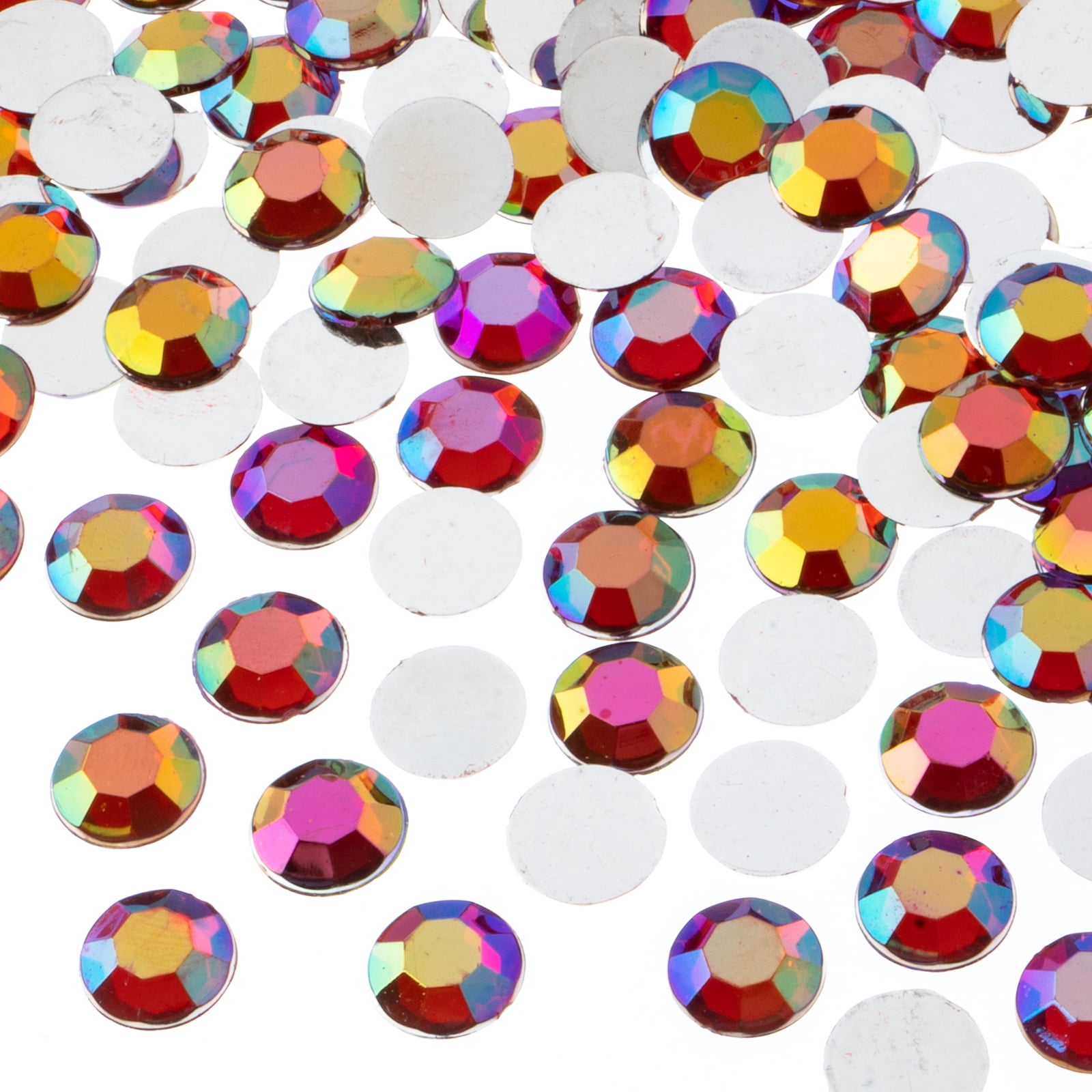 John Bead 500-Piece 10mm (SS45) | Red AB Acrylic Round Flat Back ...