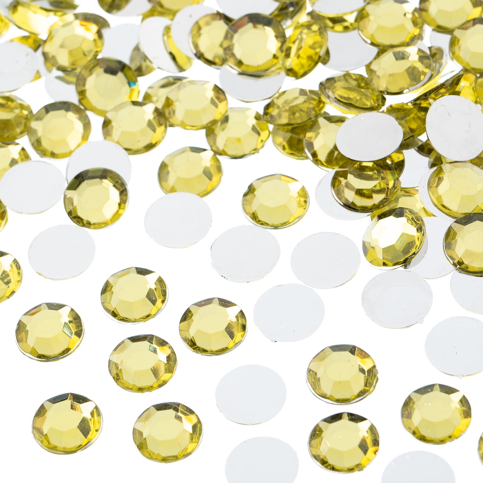 John Bead 500-Piece 10mm (SS45) | Yellow Acrylic Round Flat Back ...