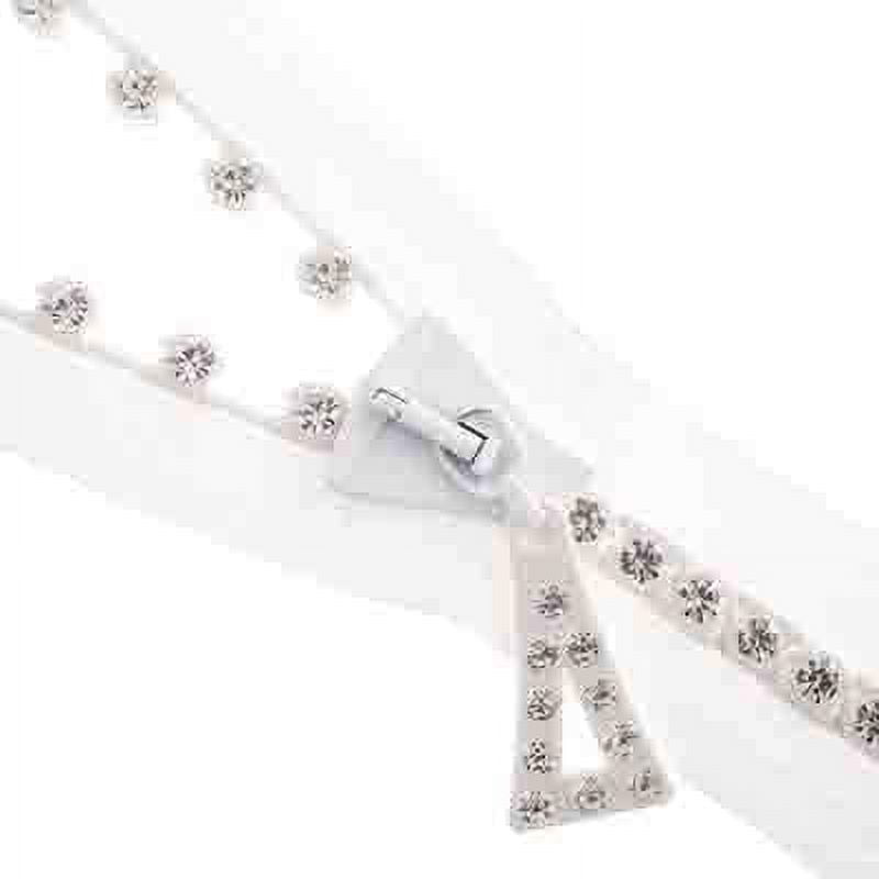 John Bead 60cm White Open End Large Crystal Gems Rhinestones Zipper ...