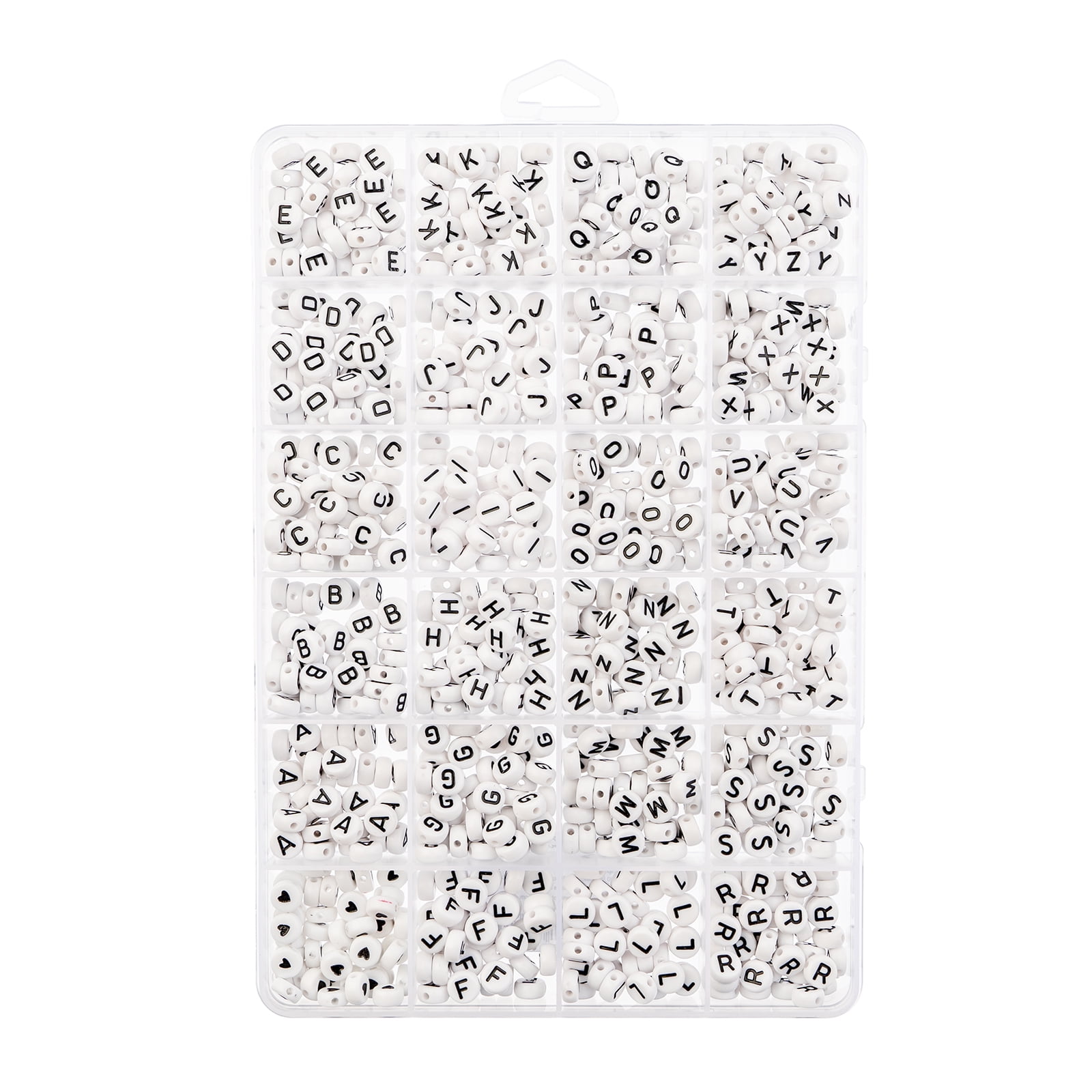 John Bead 910pcs 4x7mm Plastic Round Alphabet Letter Beads for Jewelry ...