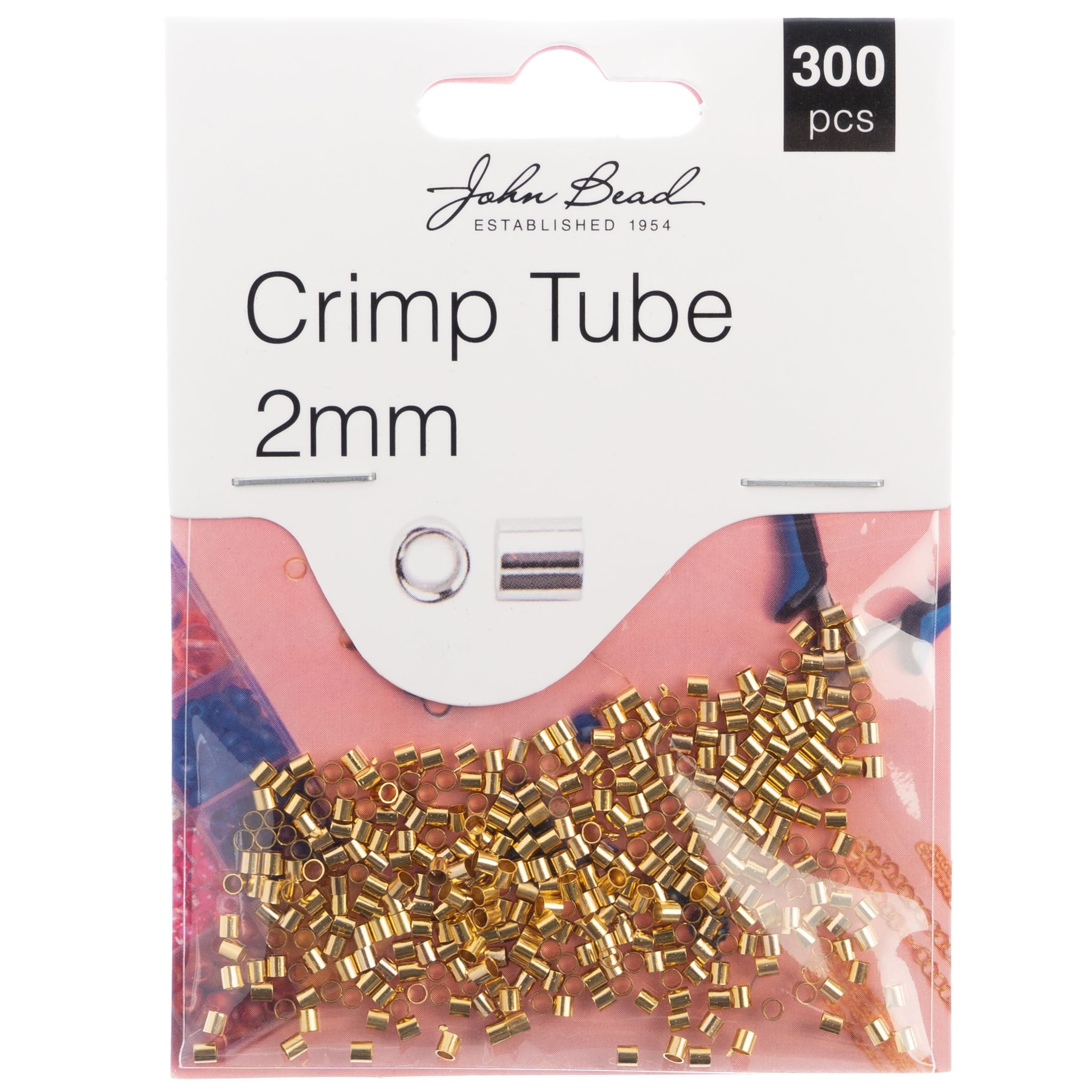 John Bead Crimp Tube 2mm 300/Pkg-Gold - Walmart.com