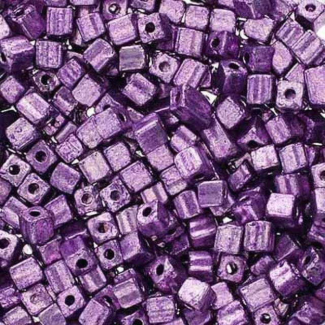 John Bead Czech Geometric Cube Seed Bead 3.4x3.4mm (24g) Metallic ...
