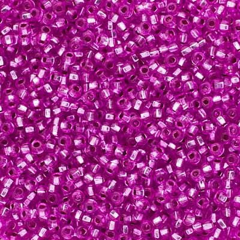 John Bead Czech Glass Seed Beads 10/0 (24g) Silver-lined Hot Pink Bead - Walmart.com