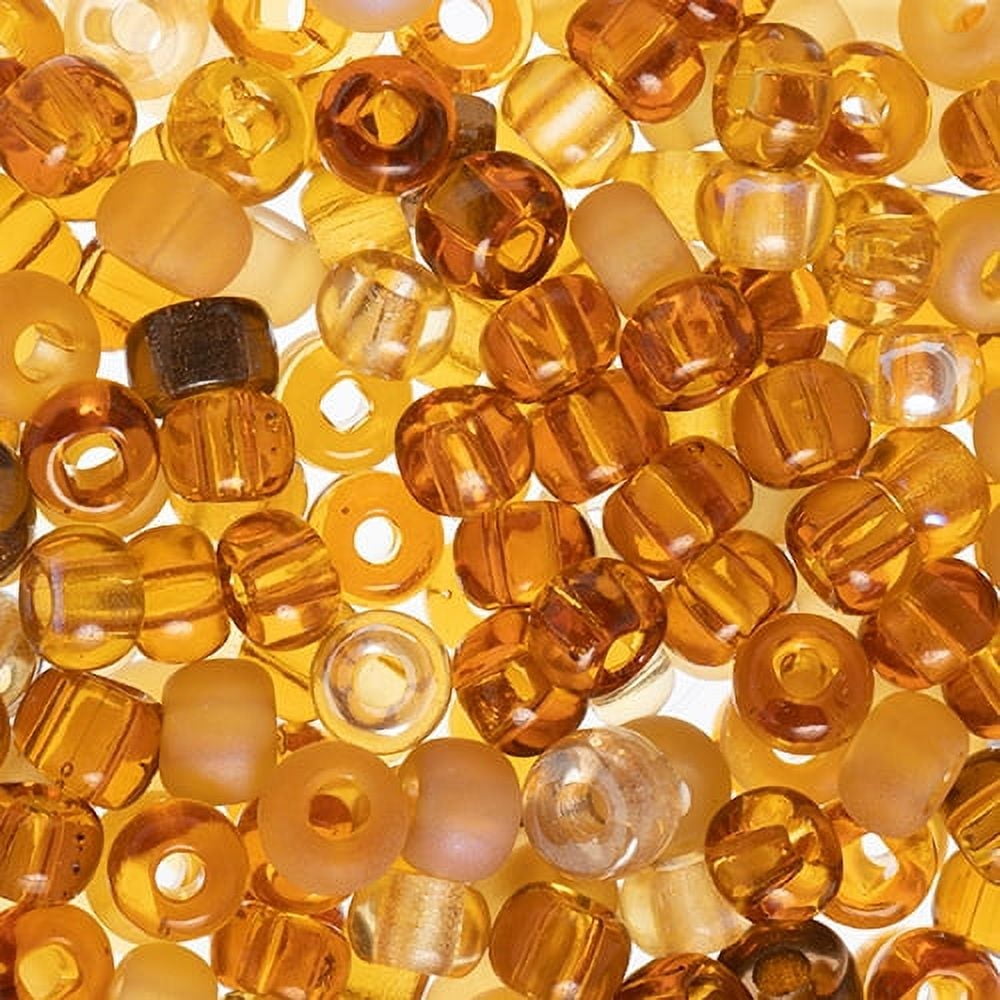 John Bead Czech Glass Seed Beads 2/0 (22g) Topaz Mix Bead - Walmart.com