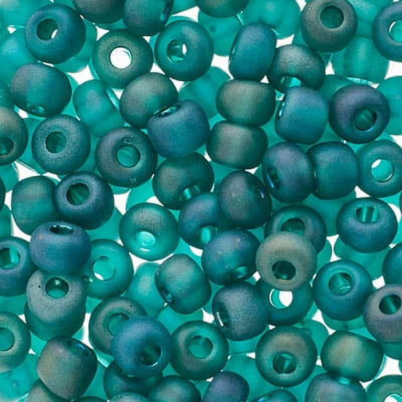 John Bead Czech Glass Seed Beads 2/0 (24g) Emerald AB Matte Bead ...