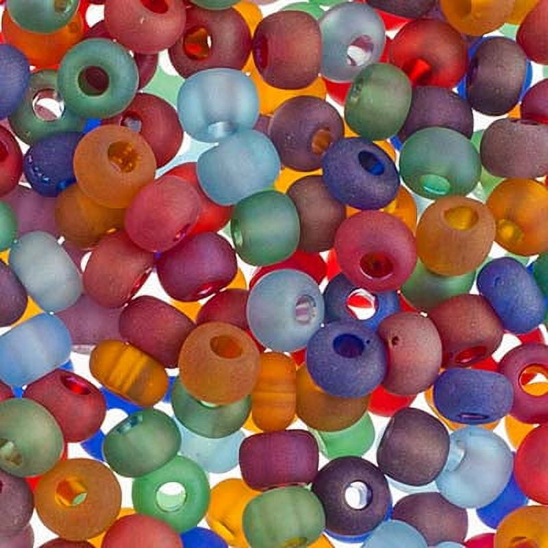 John Bead Czech Glass Seed Beads 2/0 (24g) Rainbow Matte Mix Bead - Walmart.com