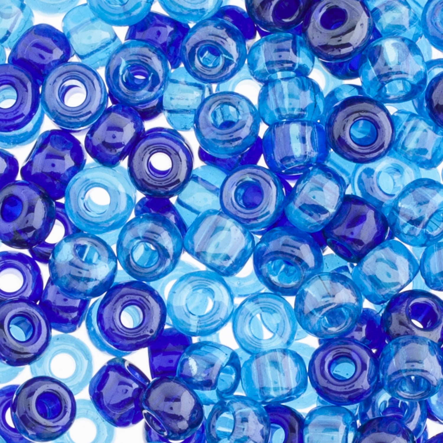 John Bead Czech Glass Seed Beads 2/0 (24g) Transparent Sapphire Mix ...