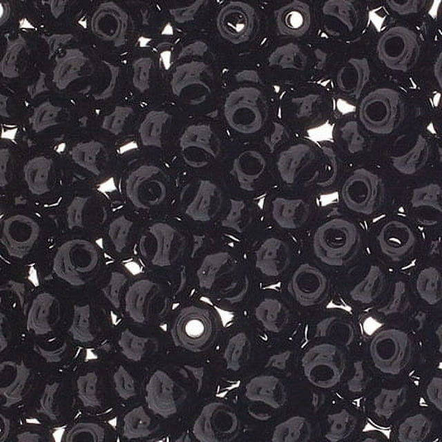 John Bead Czech Glass Seed Beads 4/0 (24g) Black Bead - Walmart.com