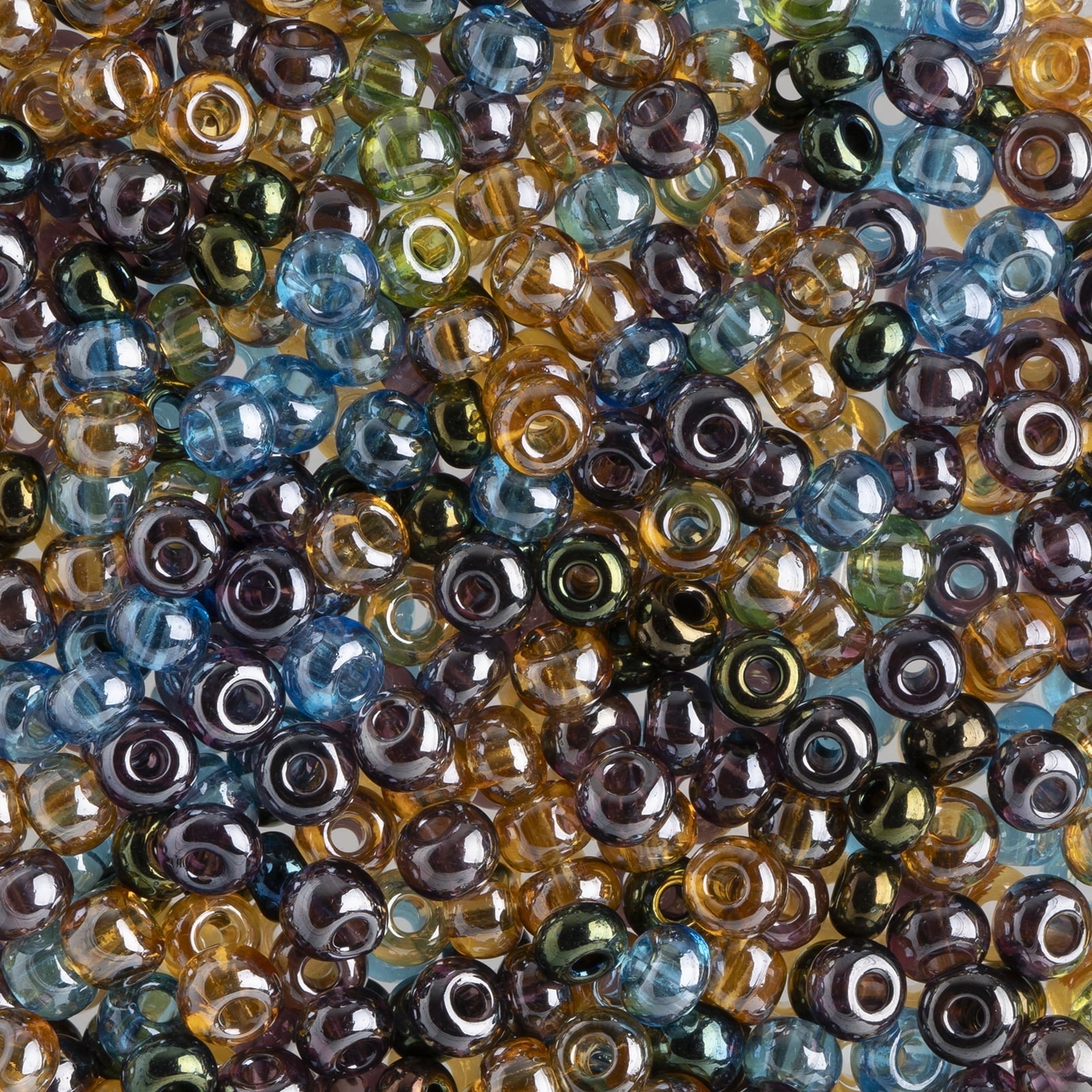 John Bead Czech Glass Seed Beads 6/0 (100g) Crystal Multi Mix Bead ...