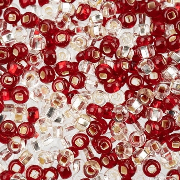 John Bead Czech Glass Seed Beads 6/0 (24g) Peppermint Mix Bead ...