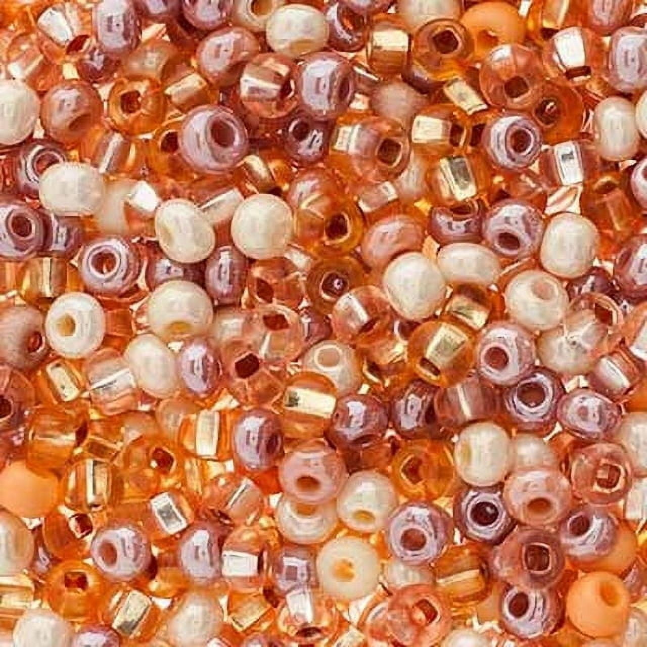 John Bead Czech Glass Seed Beads 6/0 (24g) Salmon Mousse Mix Bead ...