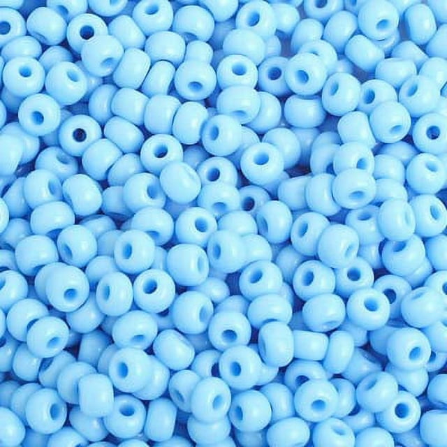John Bead Czech Glass Seed Beads 6/0 (500g) Opaque Light Blue Bead ...