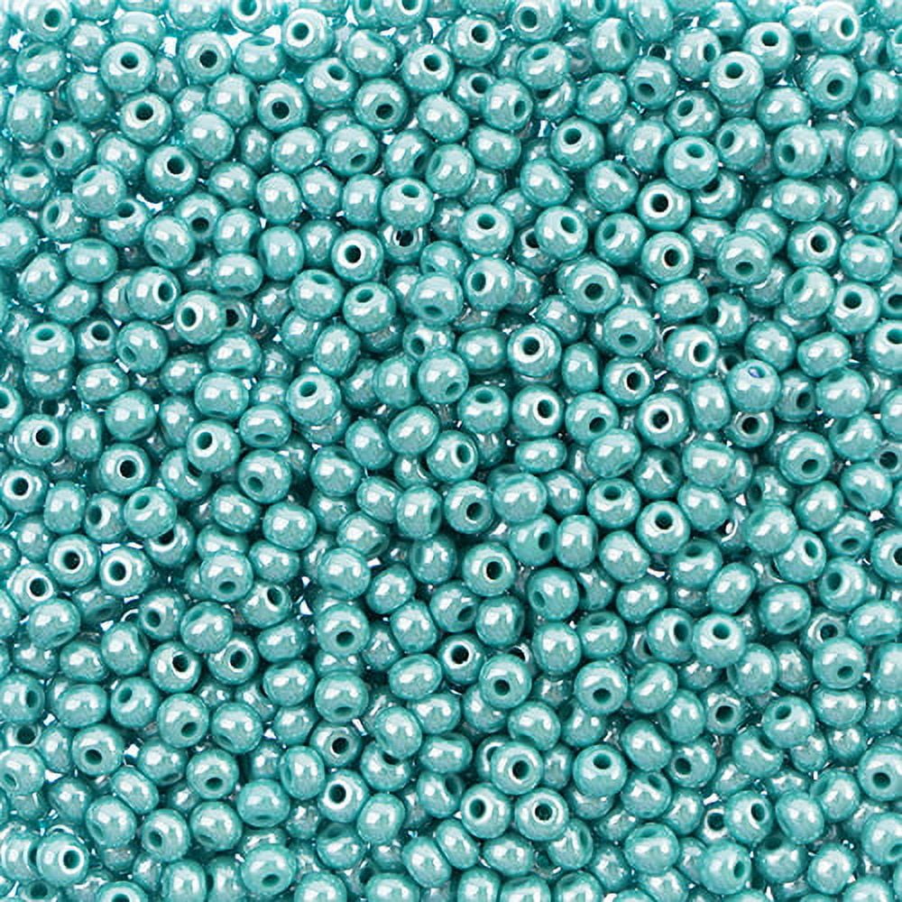 John Bead Czech Glass Seed Beads 6/0 (500g) Opaque Turquoise Sfinx Bead ...