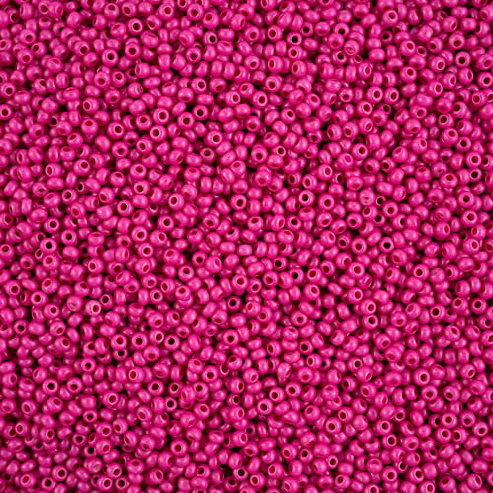 John Bead Czech Glass Seed Beads 8/0 (22g) Terra Intensive Pink Matte - Walmart.com