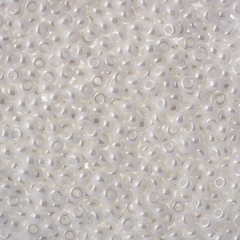 John Bead Czech Glass Seed Beads 8/0 (500g) Opaque Luster Chalk White ...