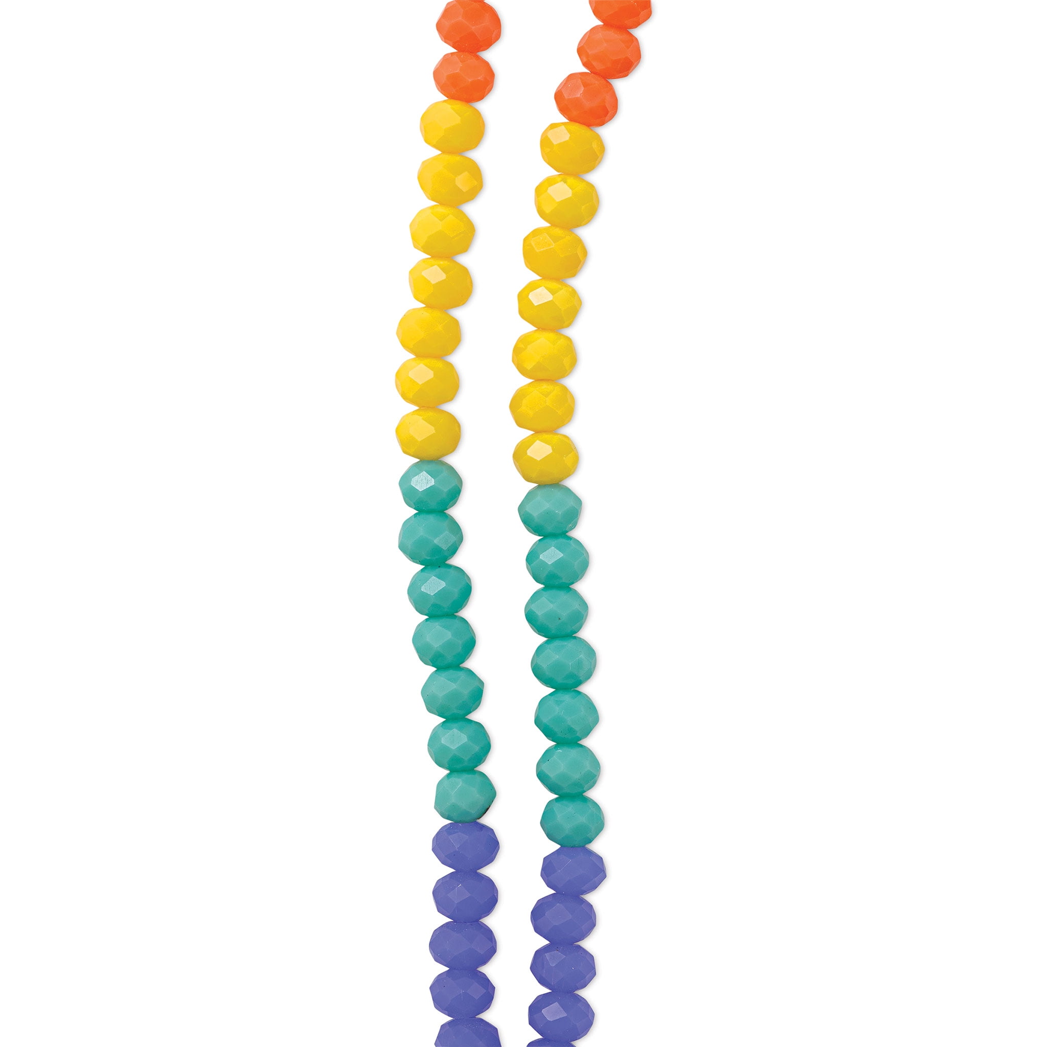 John Bead DIY Designer Glass Bead Strand - Opaque Rainbow Mix - Walmart.com