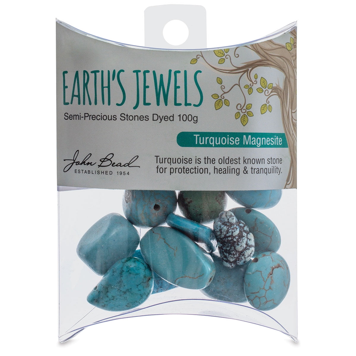 John Bead Earth's Jewels Large Bead Assorted Pack 100g, Turquoise ...