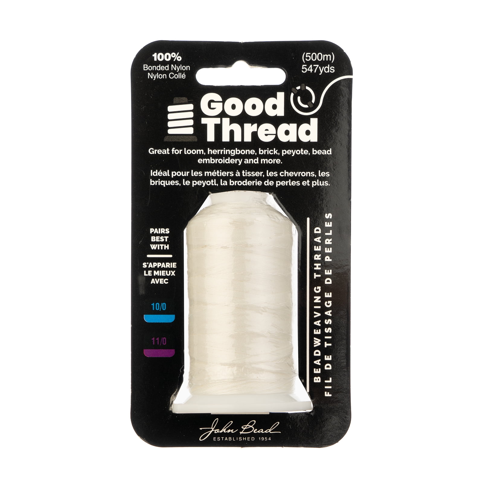 John Bead Good Thread 500m Spool Ivory Bonded Nylon Thread, 547 Yards ...