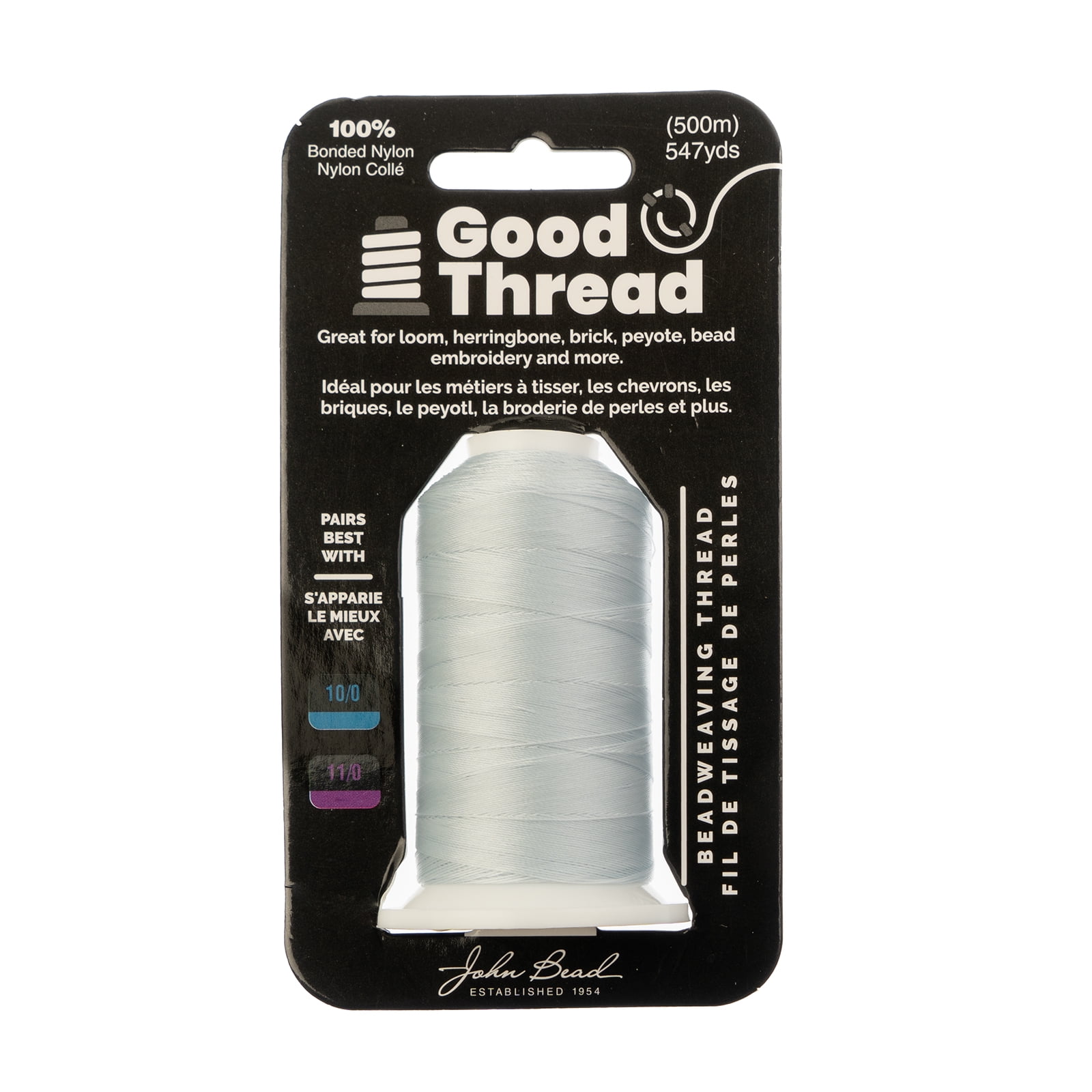 John Bead Good Thread 500m Spool Light Grey Bonded Nylon Thread, 547 ...