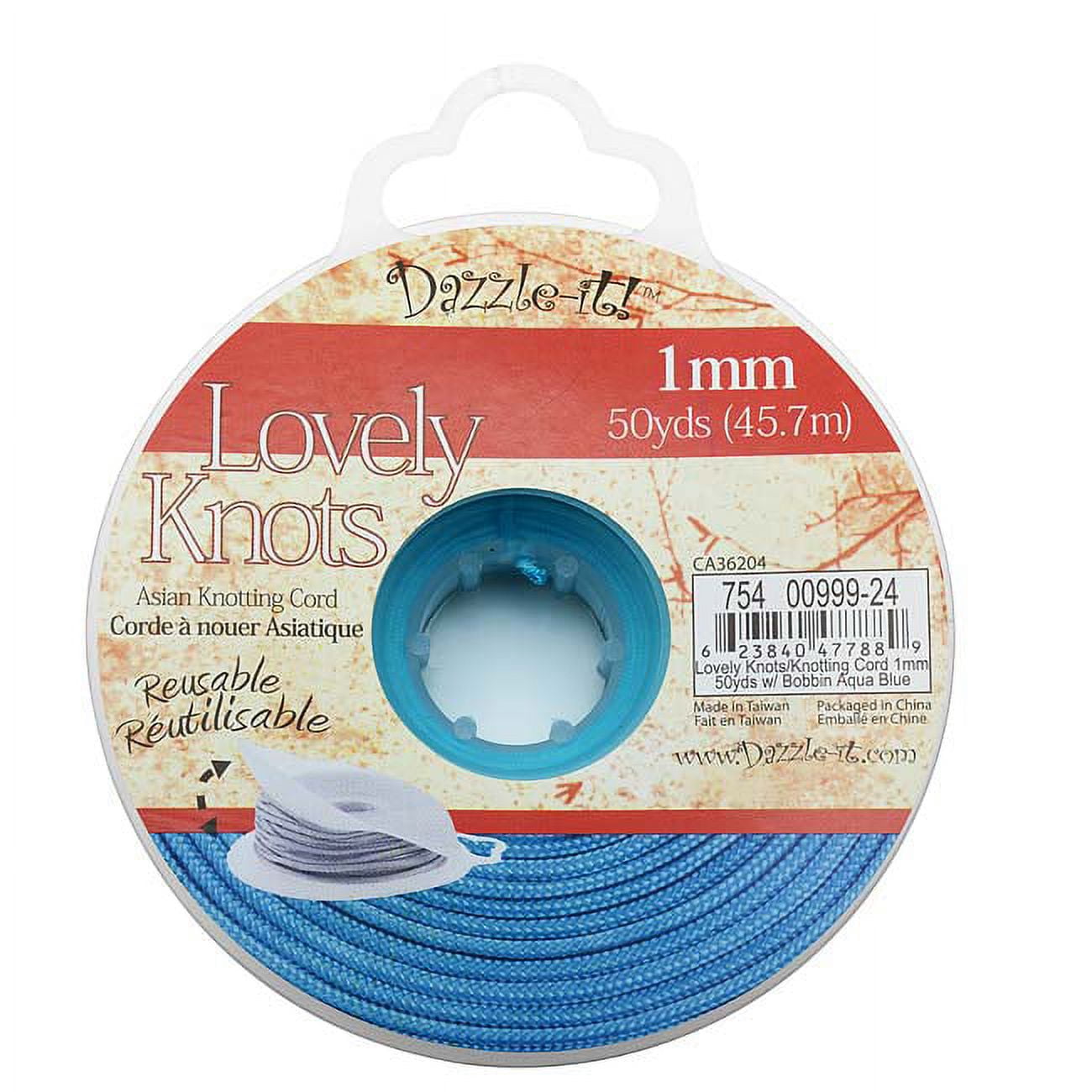 John Bead Lovely Knots 1mm Aqua Blue Chinese Knotting Cord 50yds for ...