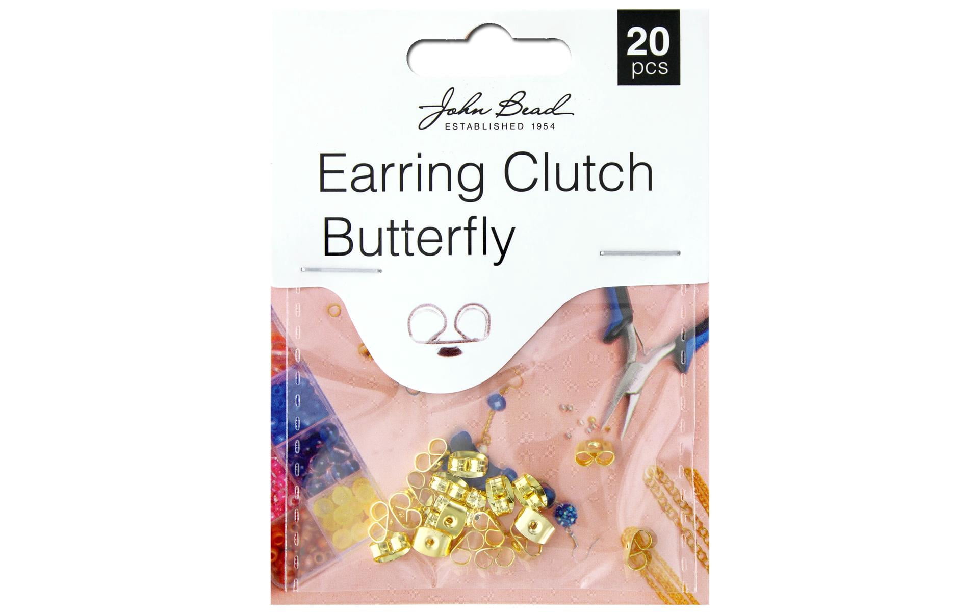 John Bead MHF Earring Clutch Btrfly 6x3mm Gld 20pc - Walmart.com