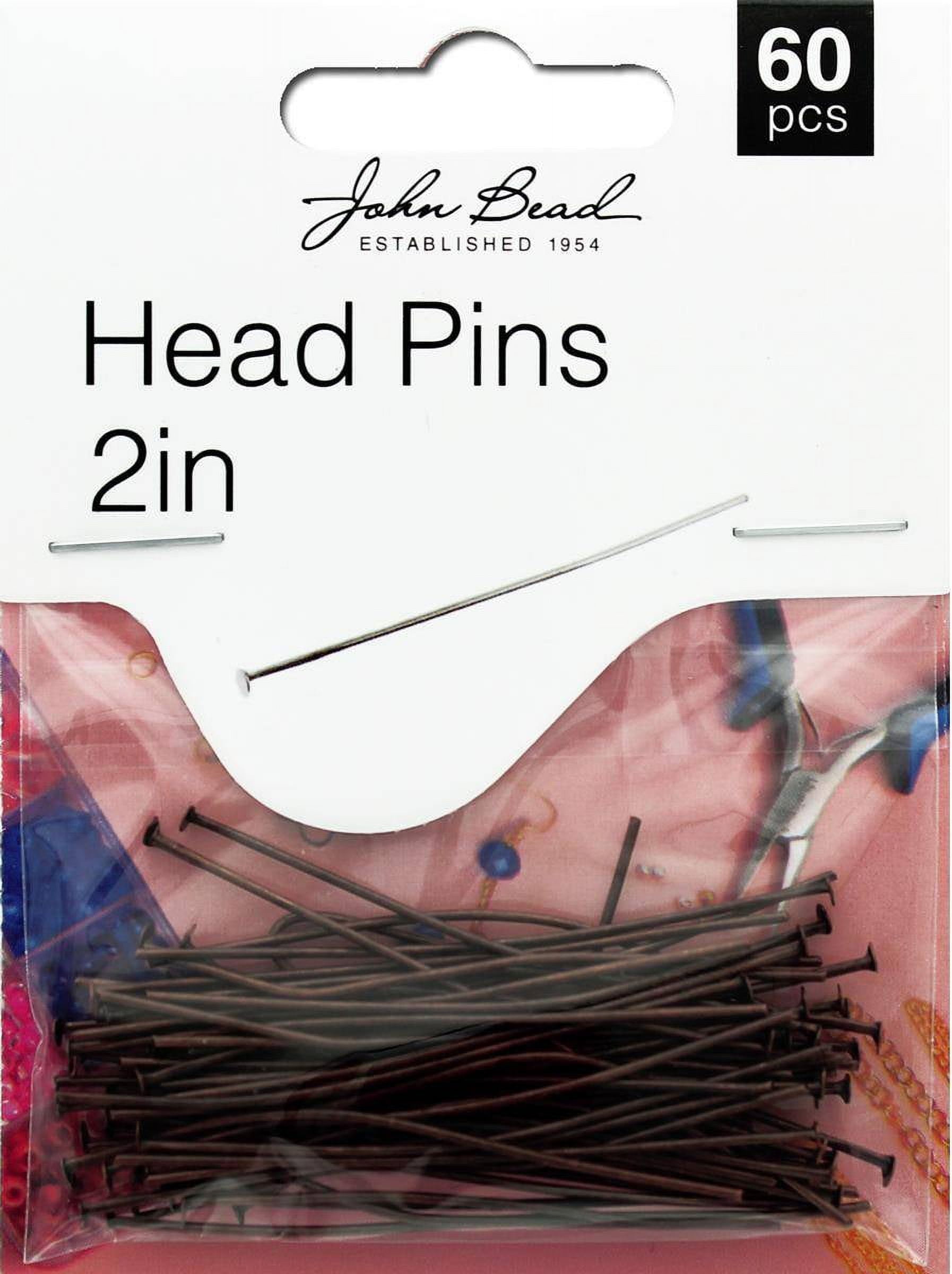 60pcs John Bead Must Have Findings 2in 20ga (0.032) Antique Copper Head ...