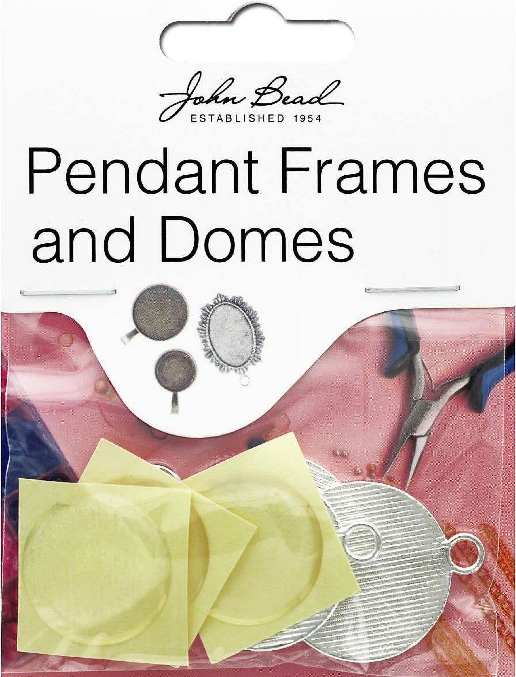 Must Have Findings Metal Silver 23mm Fob Style Round Pendant Frames for ...