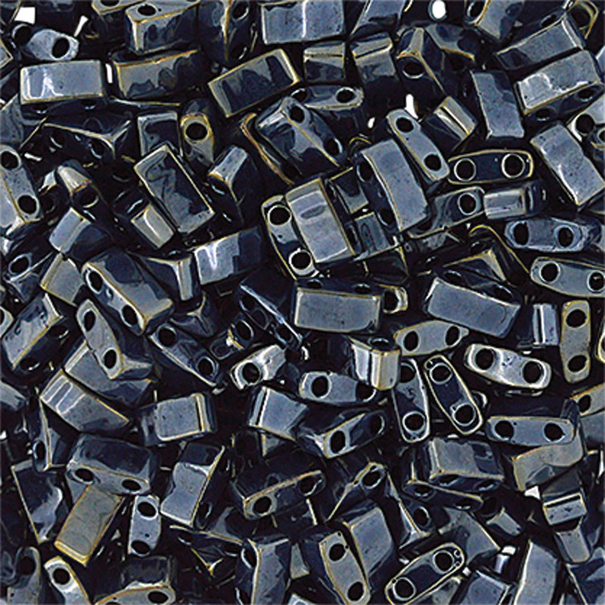 John Bead Miyuki Tila Half Cut Beads - Light Gunmetal, Opaque, 5 mm x 2 ...