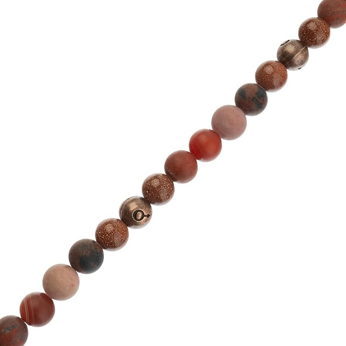 John Bead Solar System 8mm Mars 7" Round Bead Strand for Jewelry ...