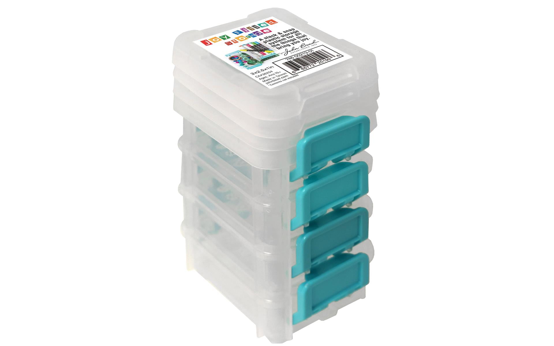 John Bead Stack and Snap Craft Storage Containers - 4 Layers, 1