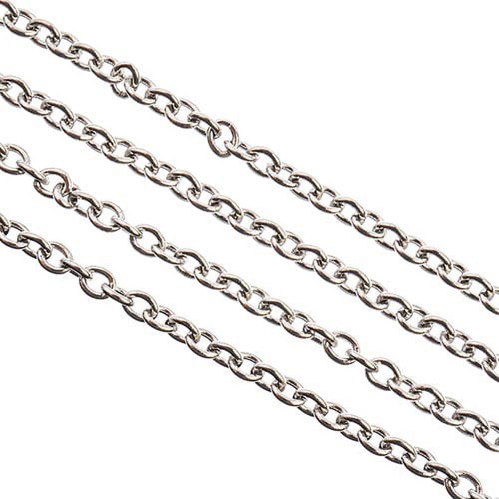 John Bead Stainless Steel Jewelry Findings 1m Silver Rolo Chain, 2.9x2 ...